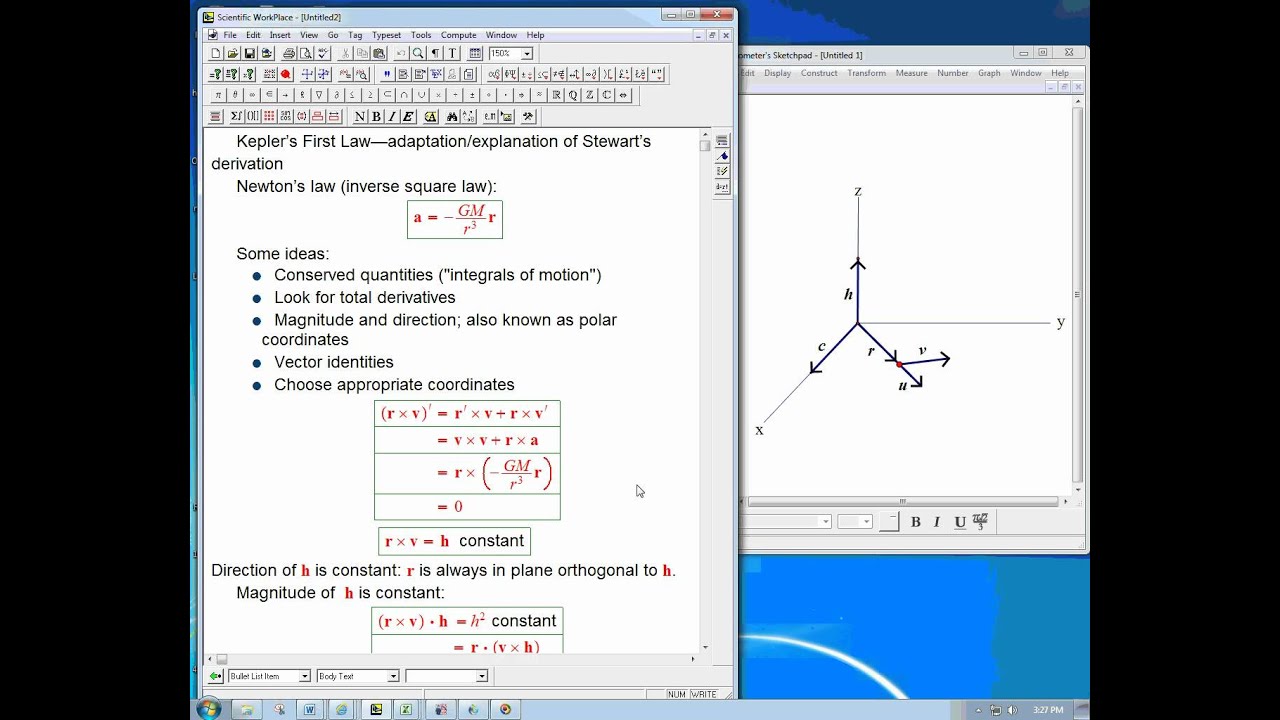 Derivation of Kepler's first law - YouTube
