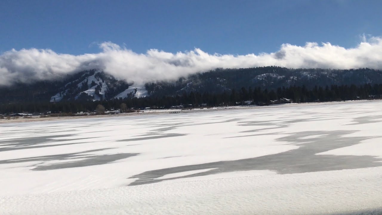 Big Bear's Lake is frozen and looks amazing. STAY OFF LAKE ICE ...