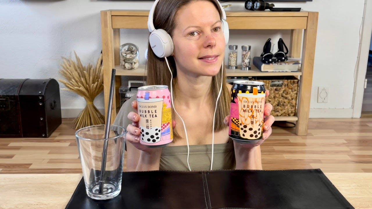 ASMR I DRINKING REAL BUBBLE TEA FOR THE FIRST TIME - YouTube