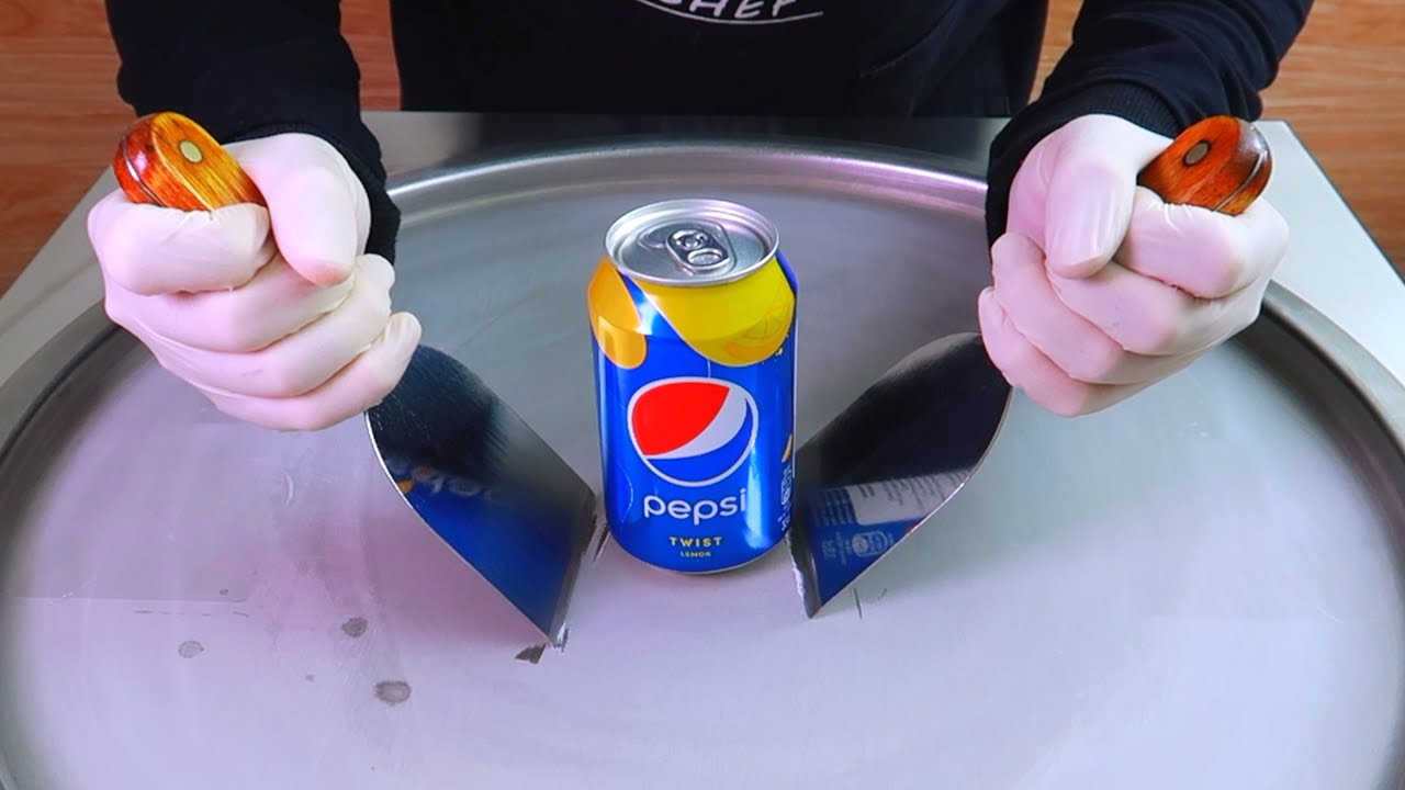 ASMR - pepsi lime Ice Cream Rolls | oddly satisfying fried pepsi Ice ...