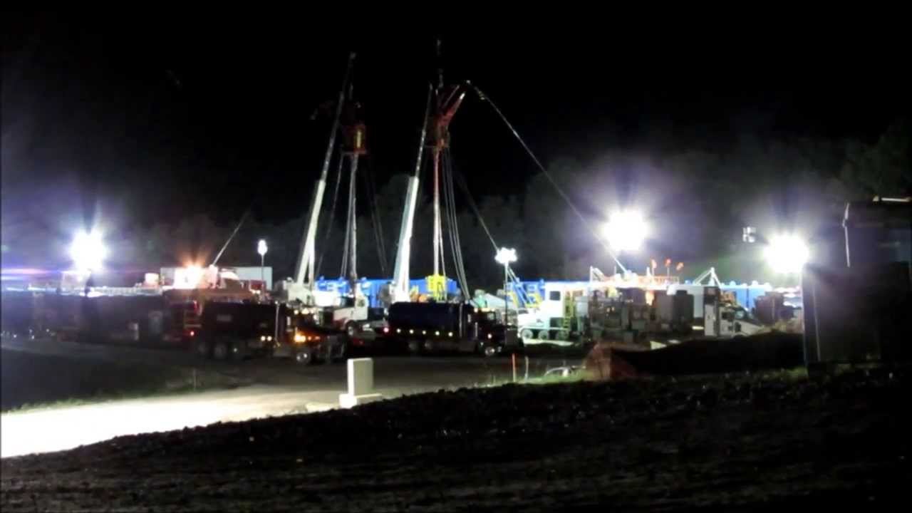 Fracking at Night - Forest Lake - Gillingham - 9-13-13 - YouTube