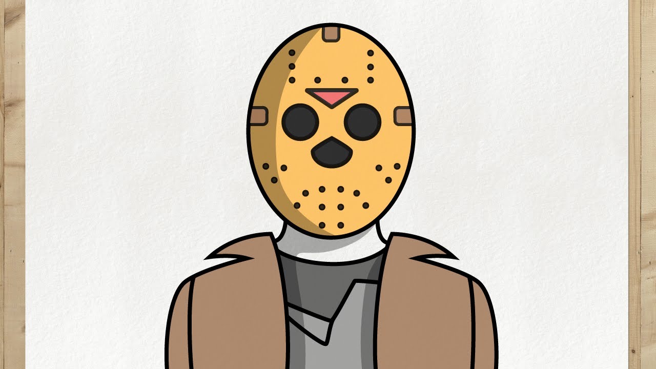 How to Draw JASON VOORHEES 🎭 | Friday the 13th | Step-by-Step Horror ...