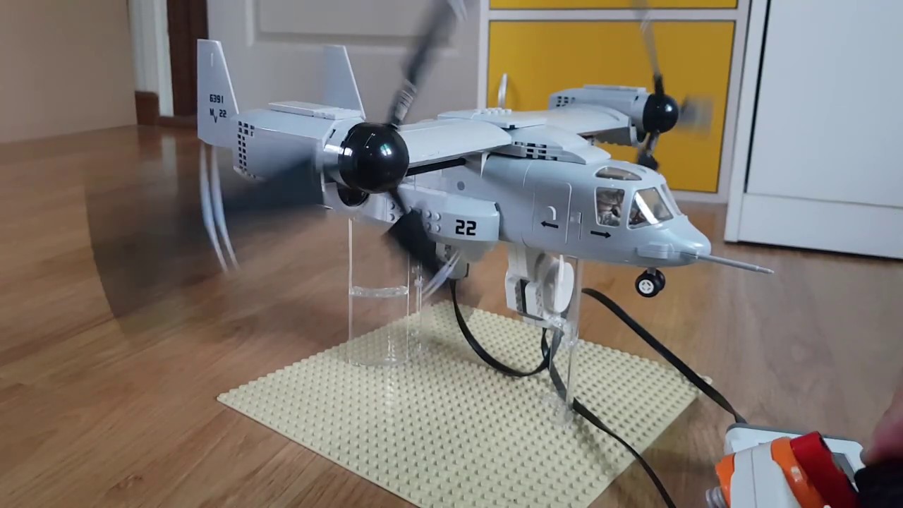 Lego NXT motorized modification Bell Boeing V-22 Osprey semi-auto ...