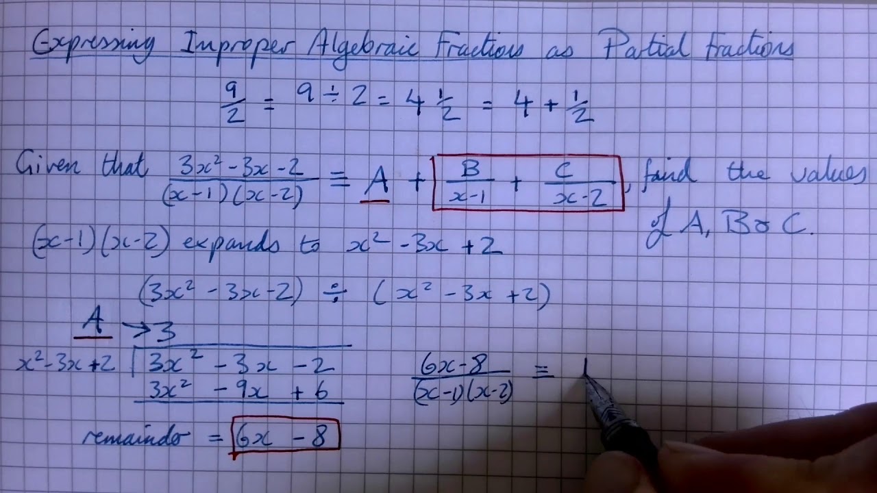1G Improper to Partial fractions - YouTube