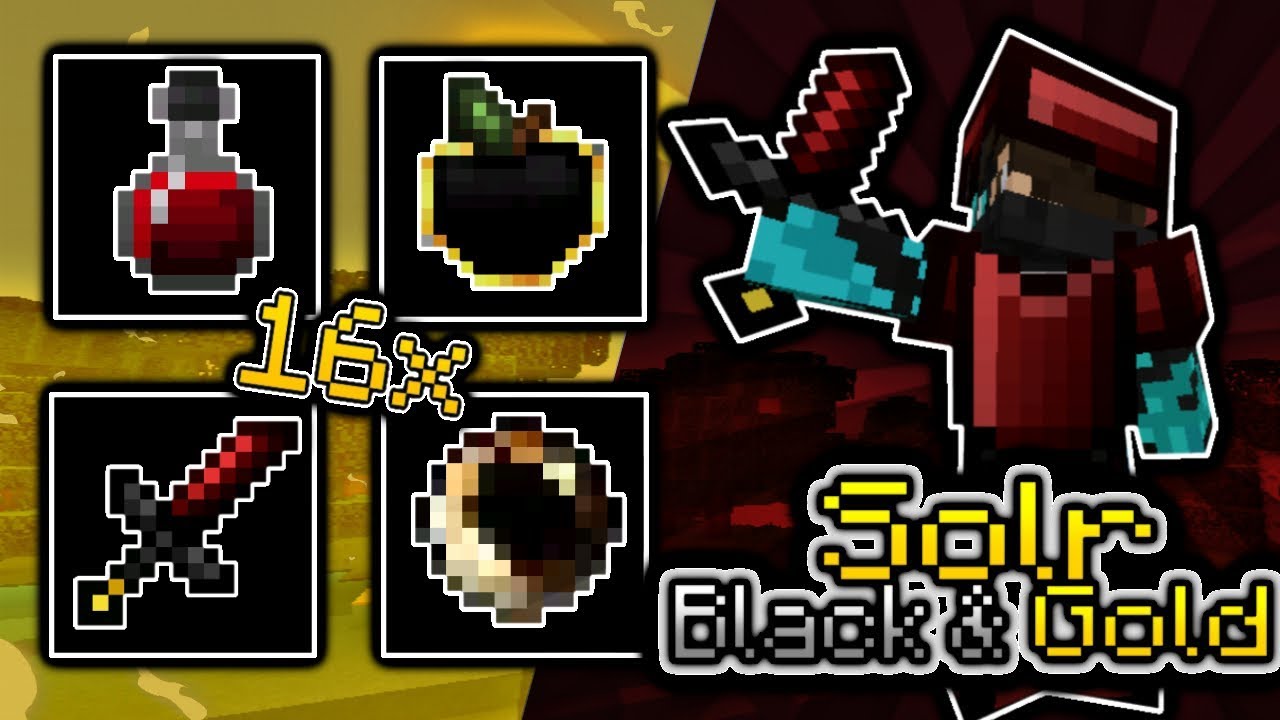 !Solr Black & Gold Revamp [16x] | Minecraft Pe | PvP Texture Pack ...