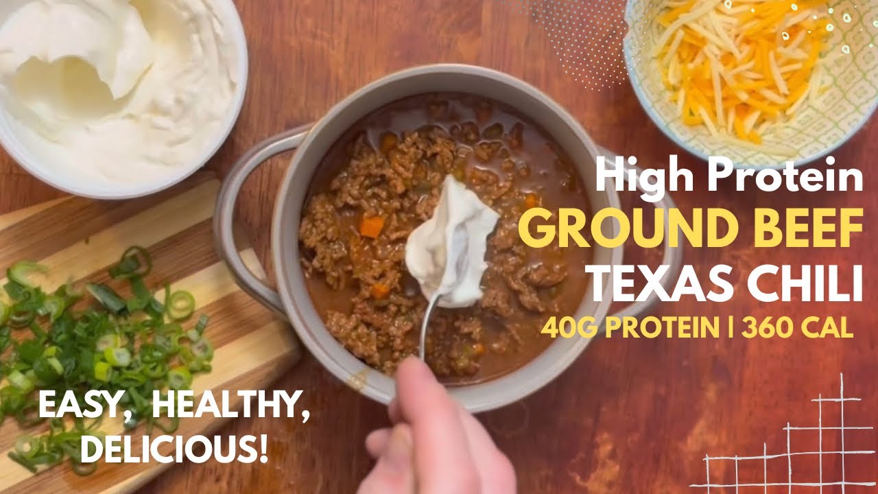 Healthy Tailgate Hero Beef Chili | High Protein Gameday Dinner - YouTube