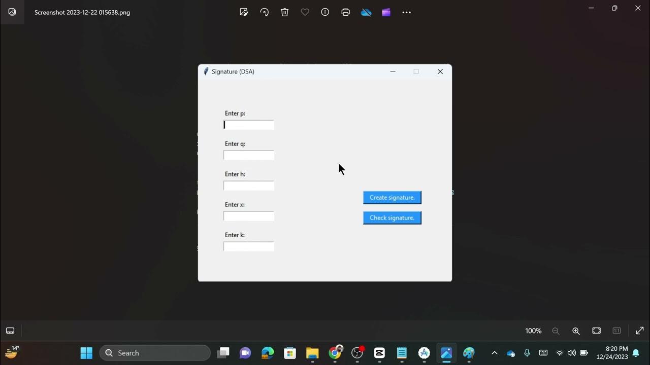 DSA Digital Signature Algorithm Project Android Studio UI Variables p q w - XML code - YouTube