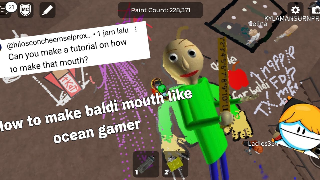 how to make baldi mouth like ocean gamer - YouTube