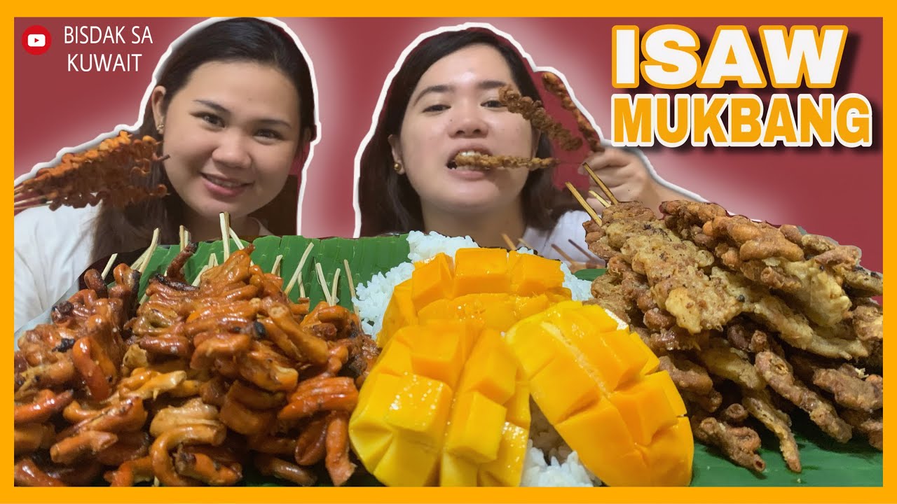 ISAW MUKBANG | INIHAW VS PRITONG ISAW NG MANOK | COLLAB ...