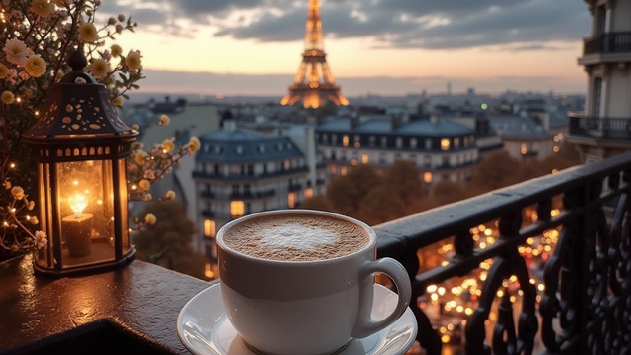 Breathtaking Paris Sunrise View Peaceful Coffee Cup Landscape Eiffel ...