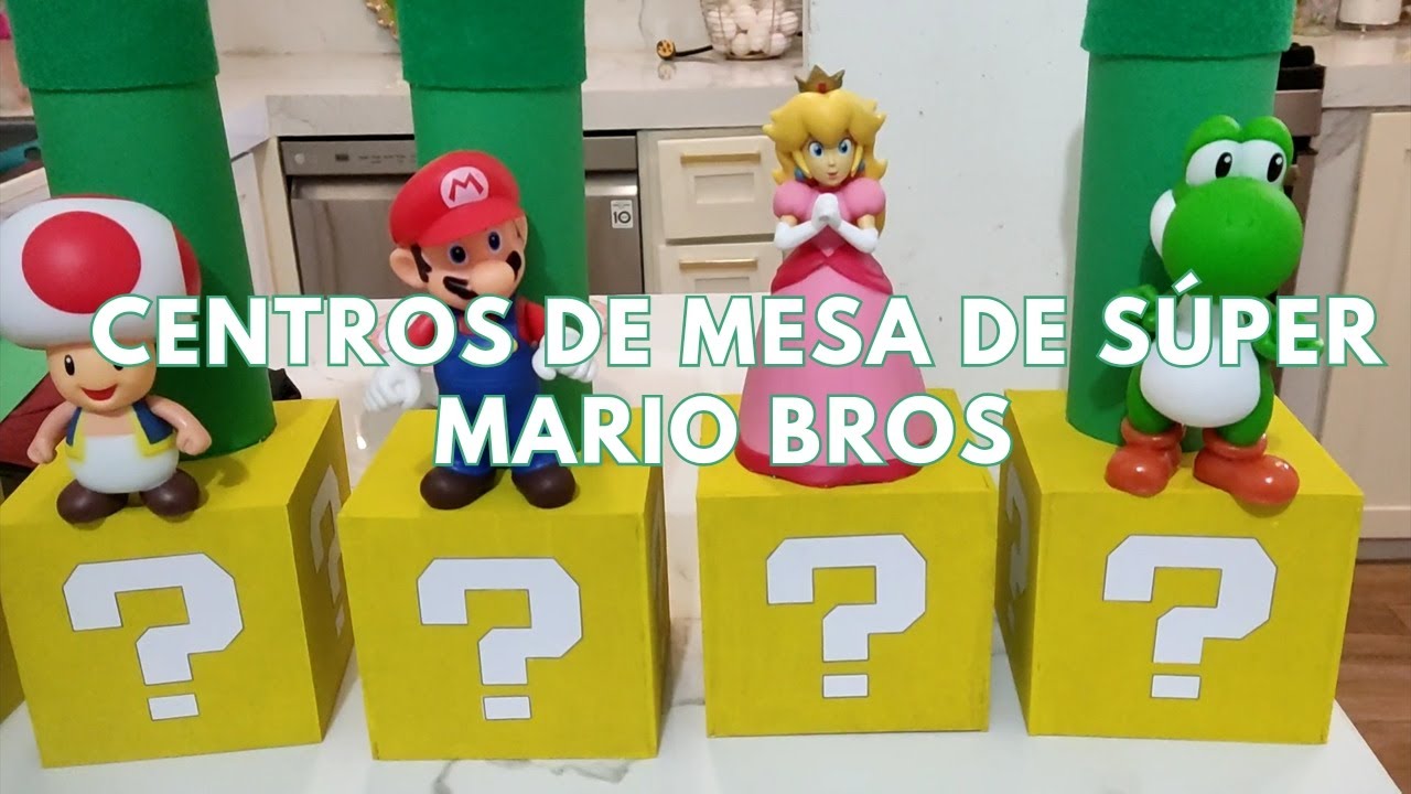Cómo hacer centros de mesa temática super Mario bros y personajes ...