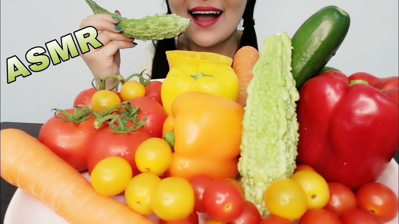 ASMR EATING RAW VEGGIES MUKBANG ( EXTREMELY CRUNCHY EATING SOUND) NO ...