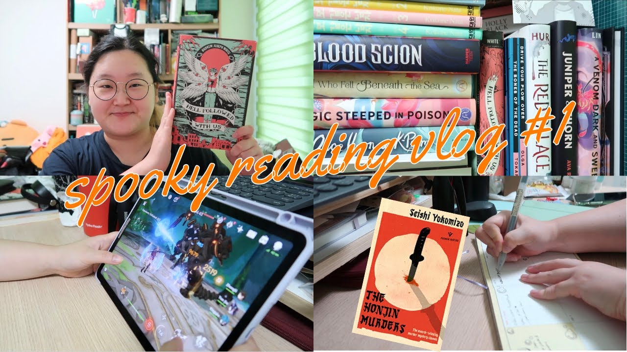 spooky reading vlog #1 🦇🔪 | lots of book mail, reading on commute ...