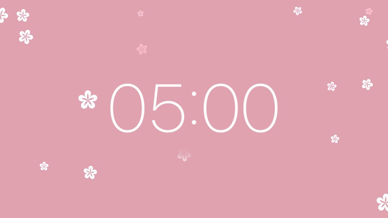 5 Minute Aesthetic White Sakura Flower Blossoms White Timer Pink ...