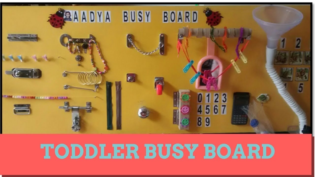 DIY Busy Board to keep your Toddler Busy! - YouTube
