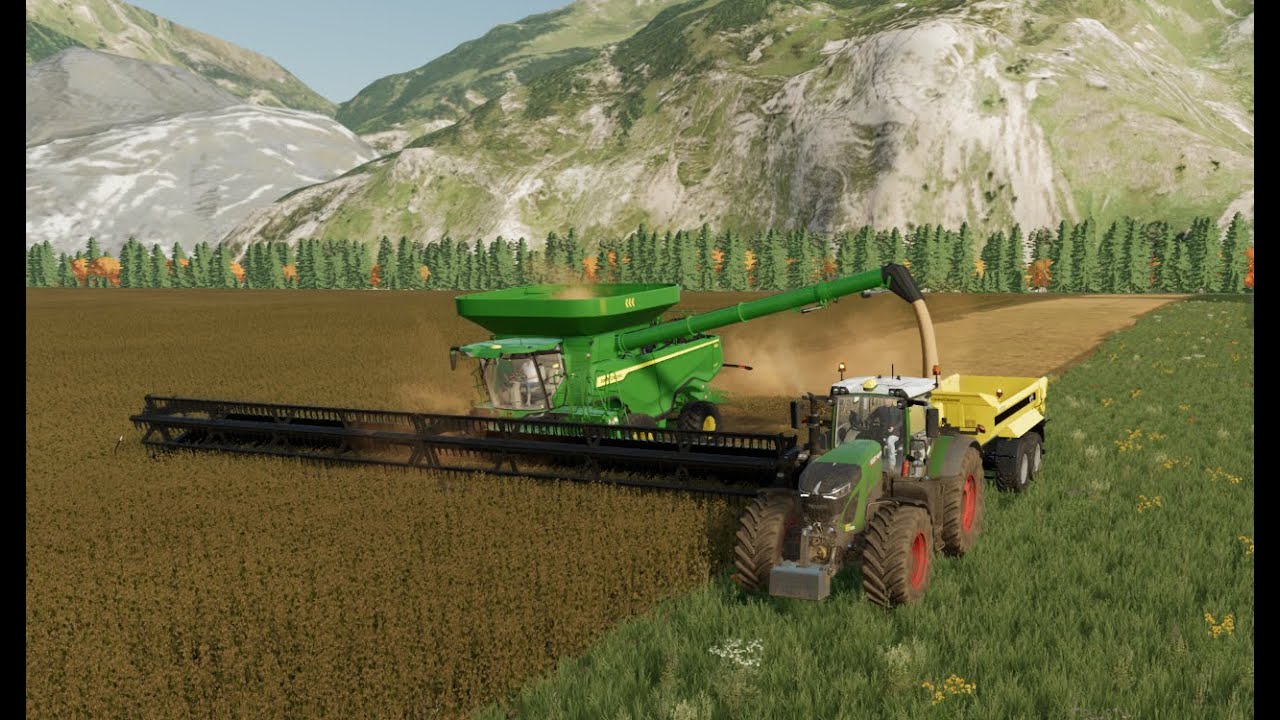 Big Soybean Harvest Episode 27 #fs22#BackRoadscounty - YouTube