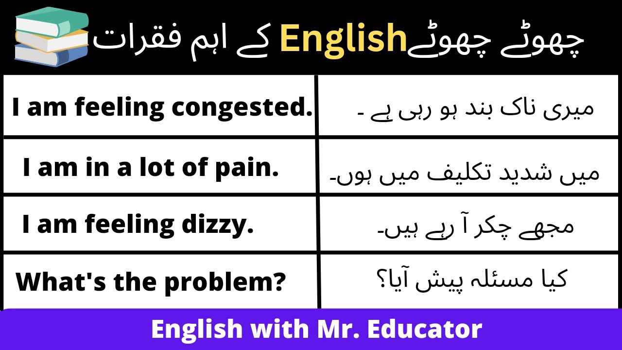 Everyday english sentences with urdu translation for beginners with Mr educator - YouTube
