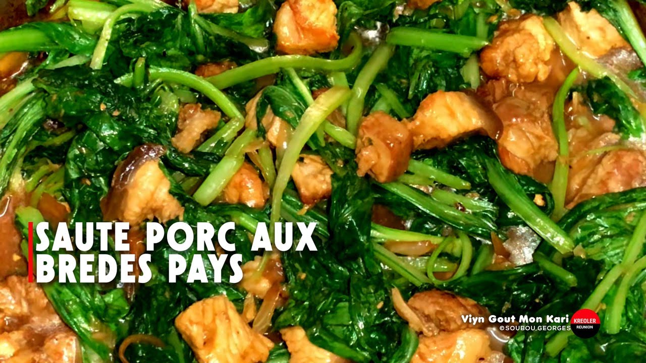 Plat familial : sauté de brèdes à la viande - YouTube