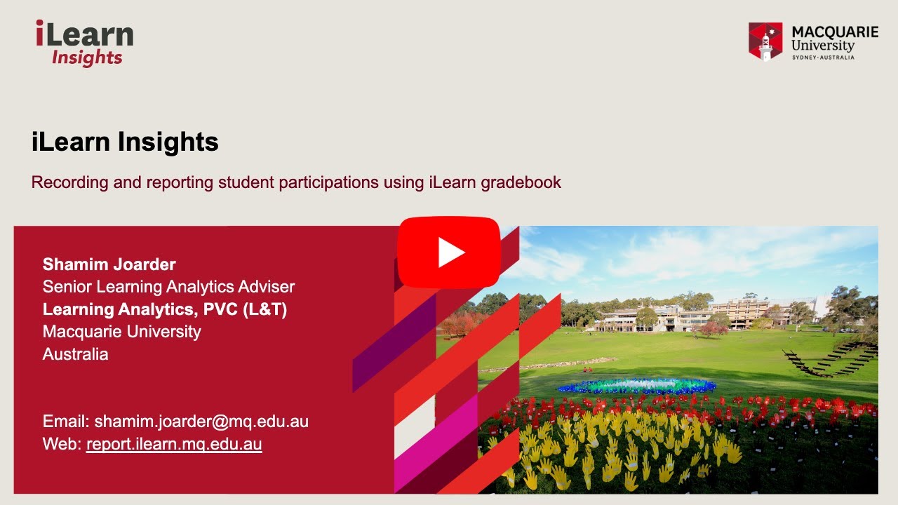 Recording and reporting studentparticipations using iLearn gradebook - YouTube
