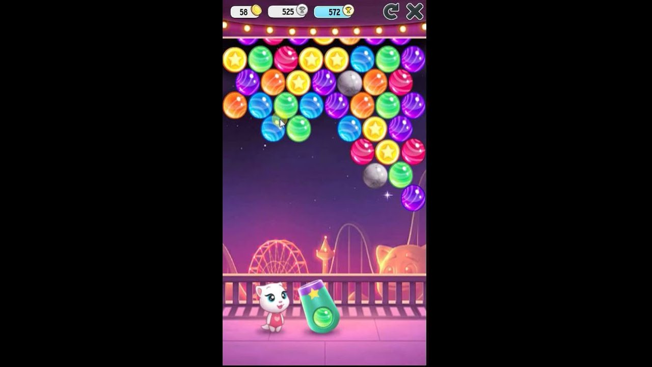 My Talking Angela Level 5 playing Bubble Shooter, Connect, Happy ...