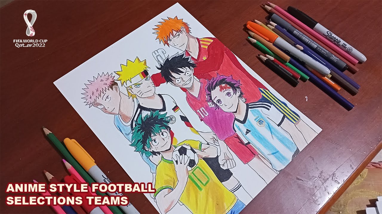 DRAWING Qatar Style - Anime Characters 2022 Team Picks - YouTube
