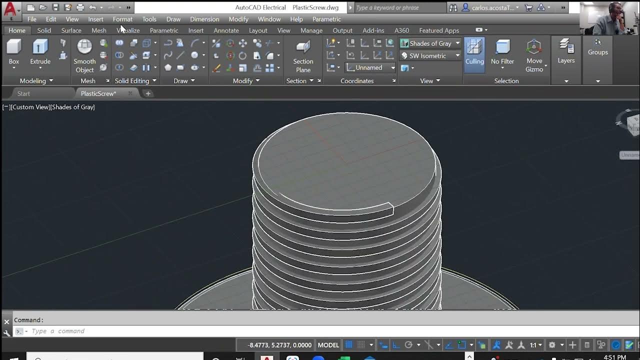 3D Modelling in AutoCad (Part 4): Cutting sections - YouTube