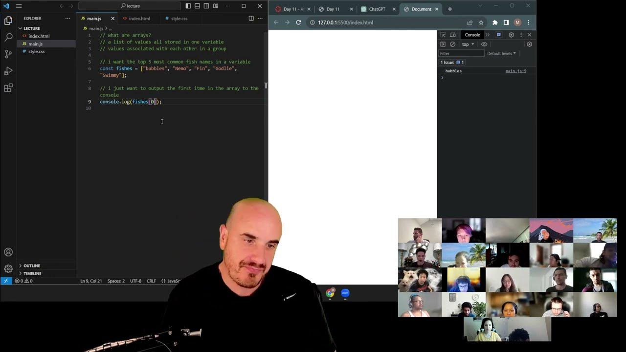 Lecture On Javascript Arrays At Hackmyhead Coding Bootcamp Youtube