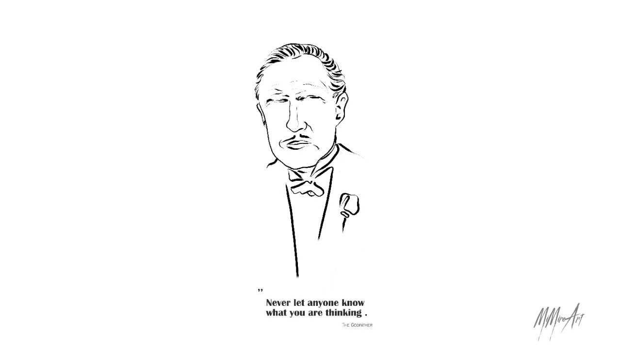 The Godfather line art painting - YouTube