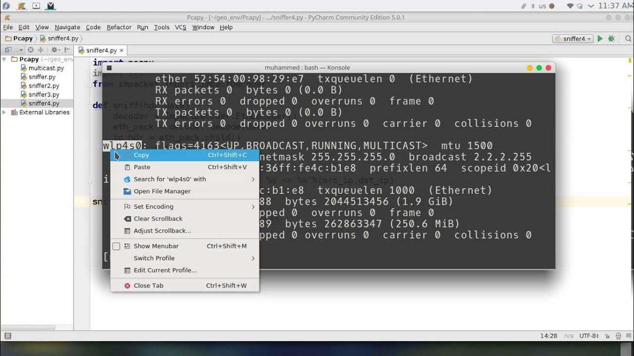 103 Python network programming pcapy IP src dst - YouTube