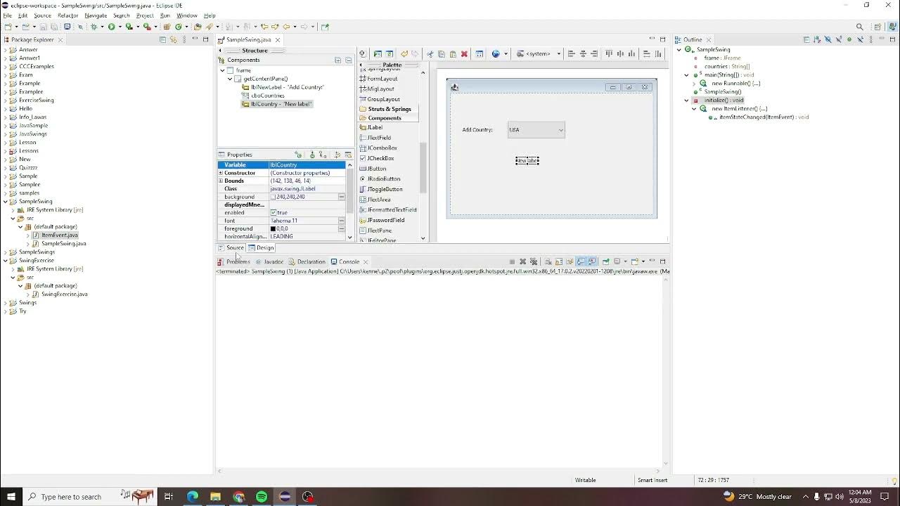 Java Swings Combobox Youtube