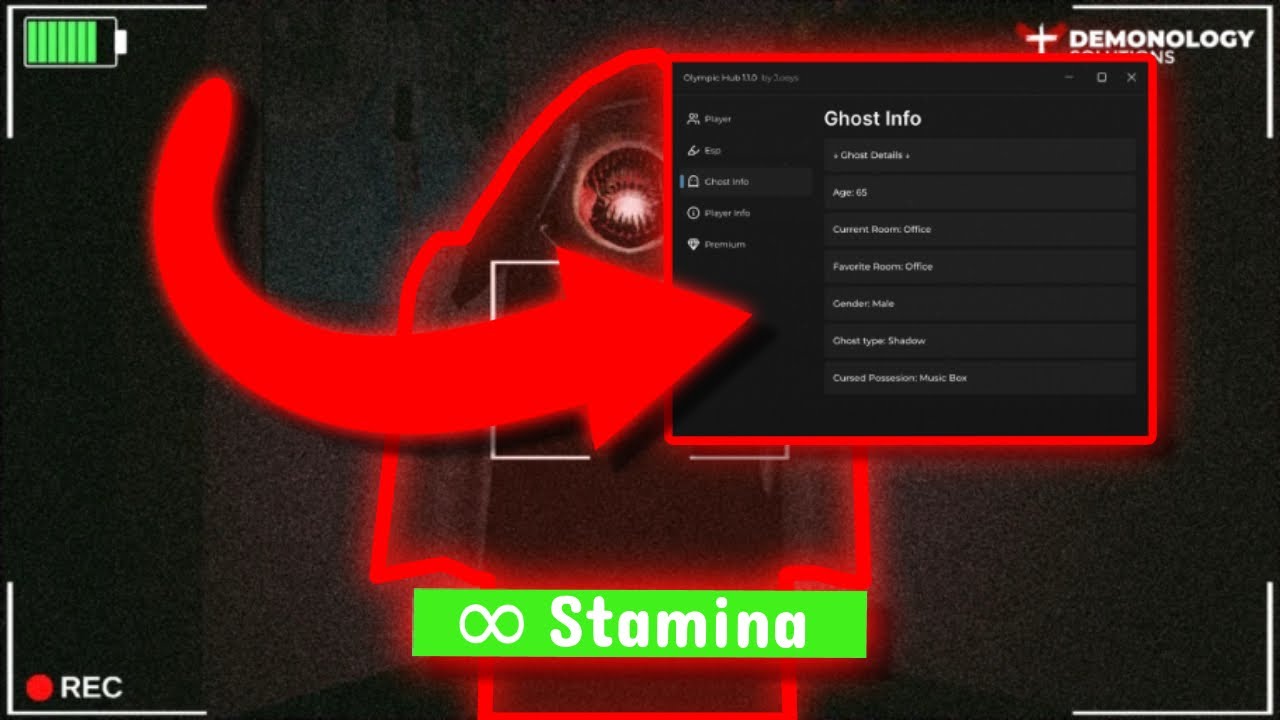 OP Demonology Script (INF STAMINA, GHOST ESP, GHOST INFO, FULLBRIGHT, FOV, NO CLIP, WALKSPEED ...