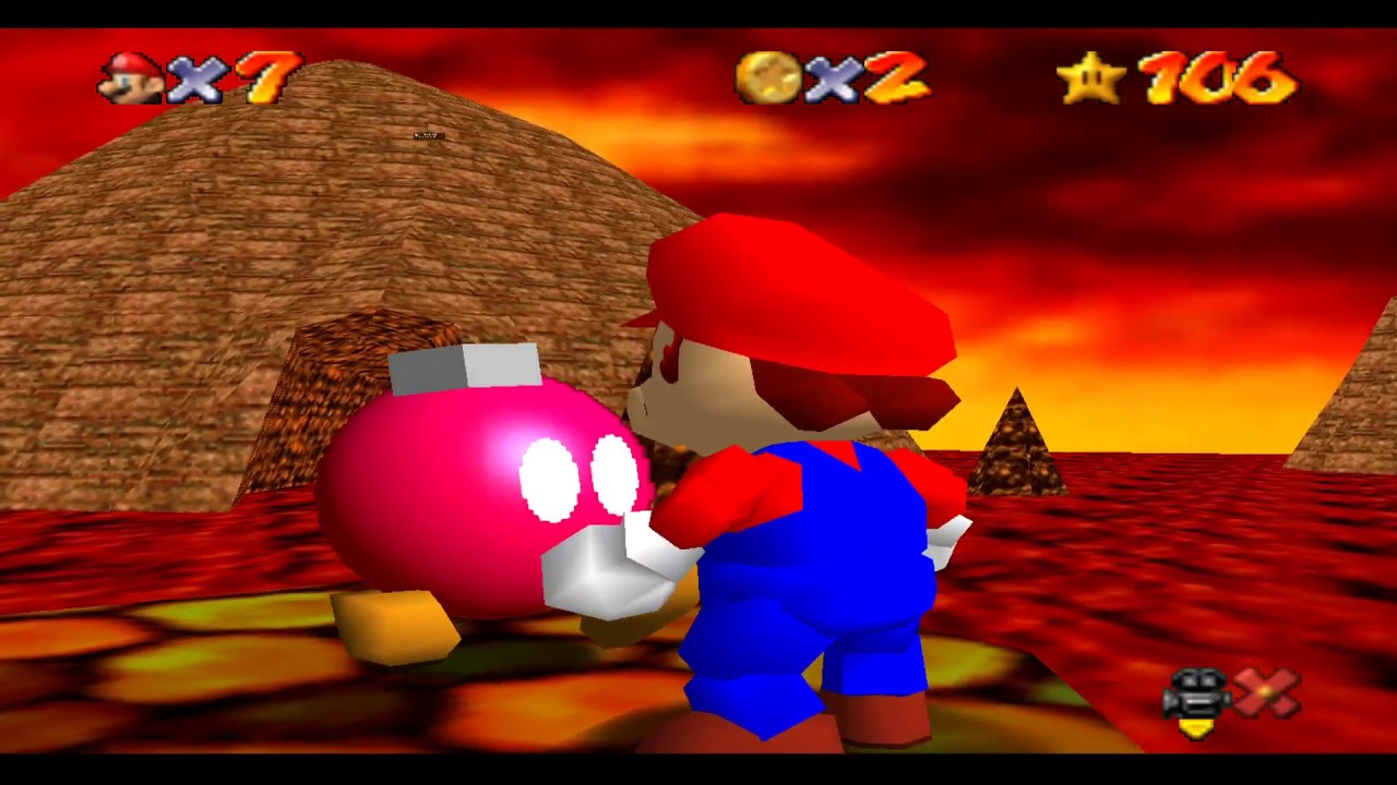 Super Mario 74 Part 20: The lava level - YouTube