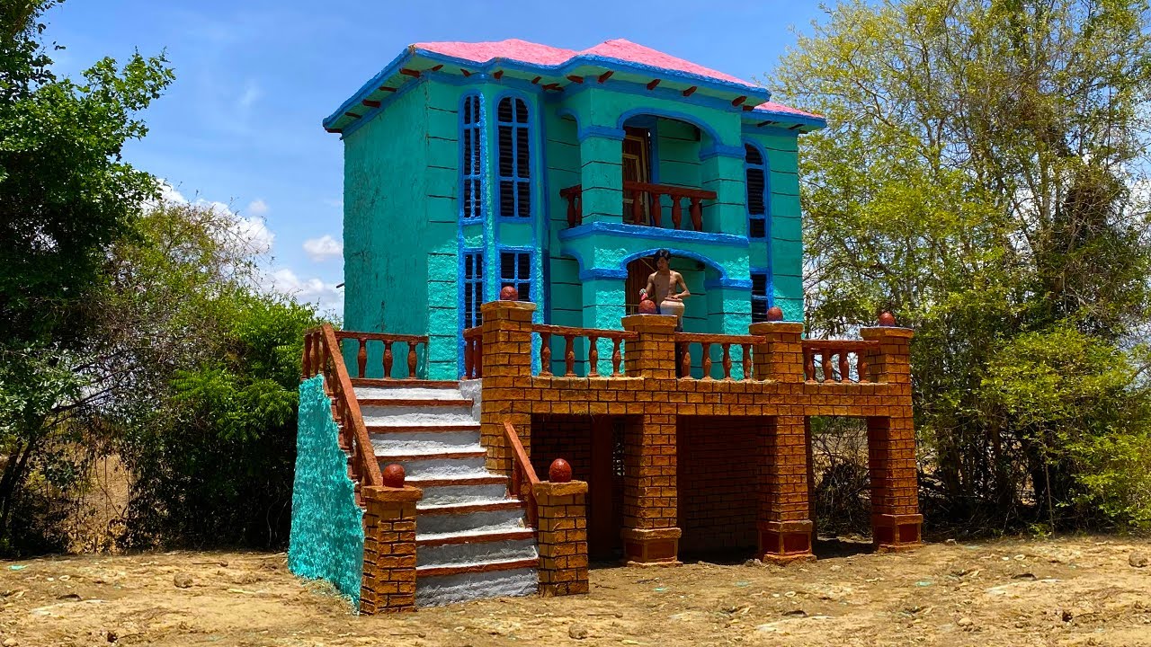 Build Most Creative Three-Story Mud Tiny House [part 2] - YouTube