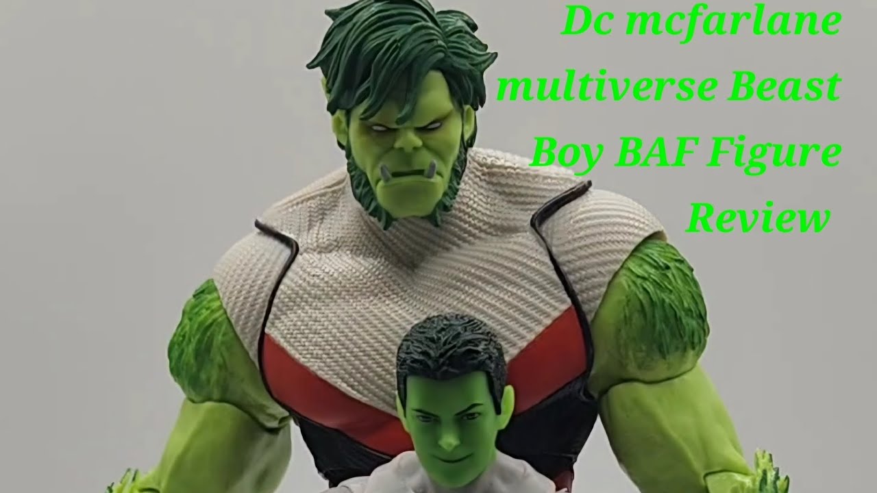 DC Multiverse Mcfarlane Beast Boy BAF Figure review - YouTube