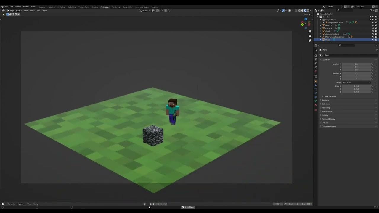 minecraft Blender Animation 2 - YouTube