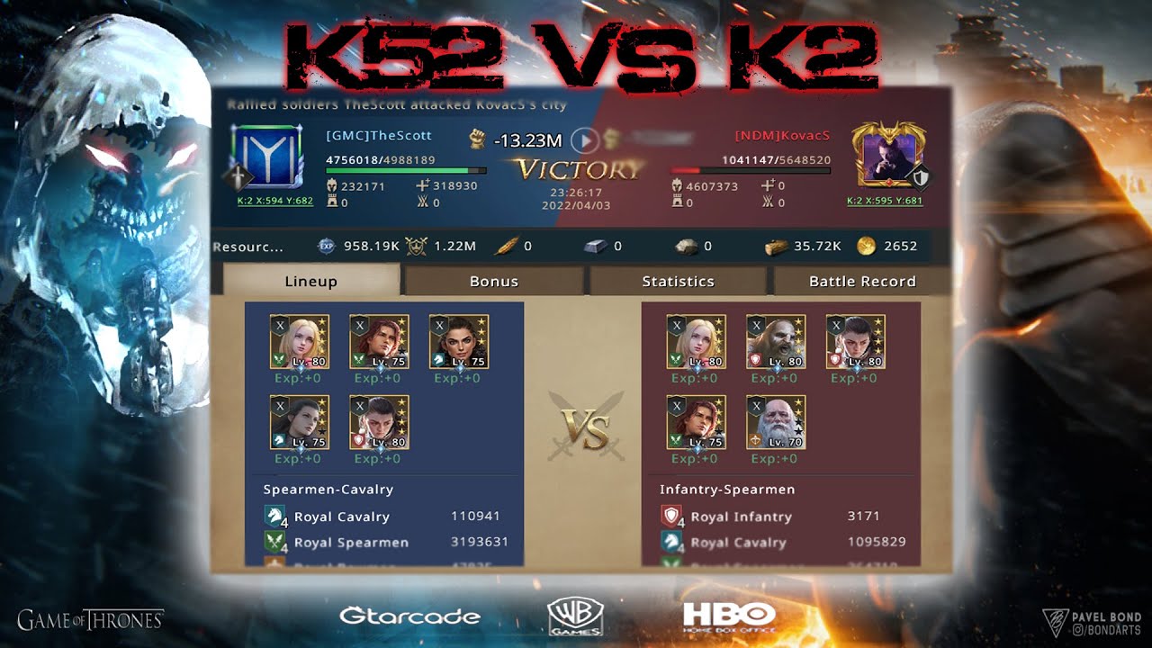 [GOTWIC] K2 ⚔️ K52 - TheScott - GCM KvK NDM 16m troops DEAD⚔️ - YouTube