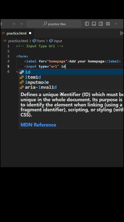Input Type Url Html Webdesign Code Webdevelopment Coding Htmlcoding Development Youtube