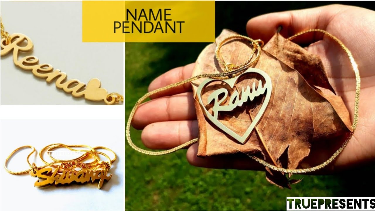 GOLD NAME PENDANT | NAME PENDANT DESIGN | GOLD CHAIN WITH NAME PENDANT ...