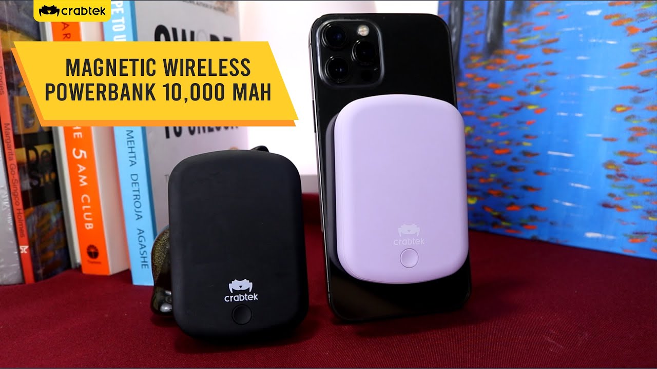 Crabtek Wireless Magenetic Power Bank 10,000mah - YouTube