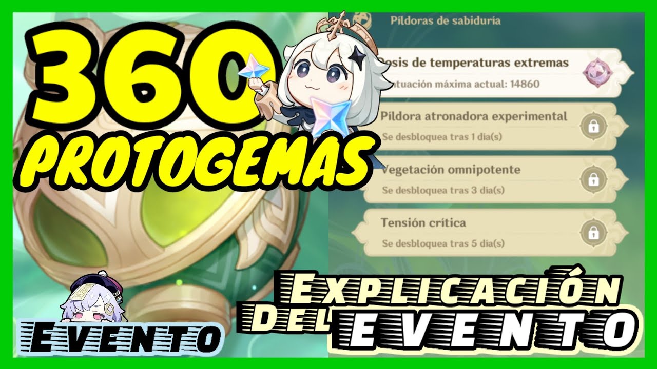 360 PROTOGEMAS con el nuevo evento "PÍLDORAS DE SABIDURÍA" Genshin ...