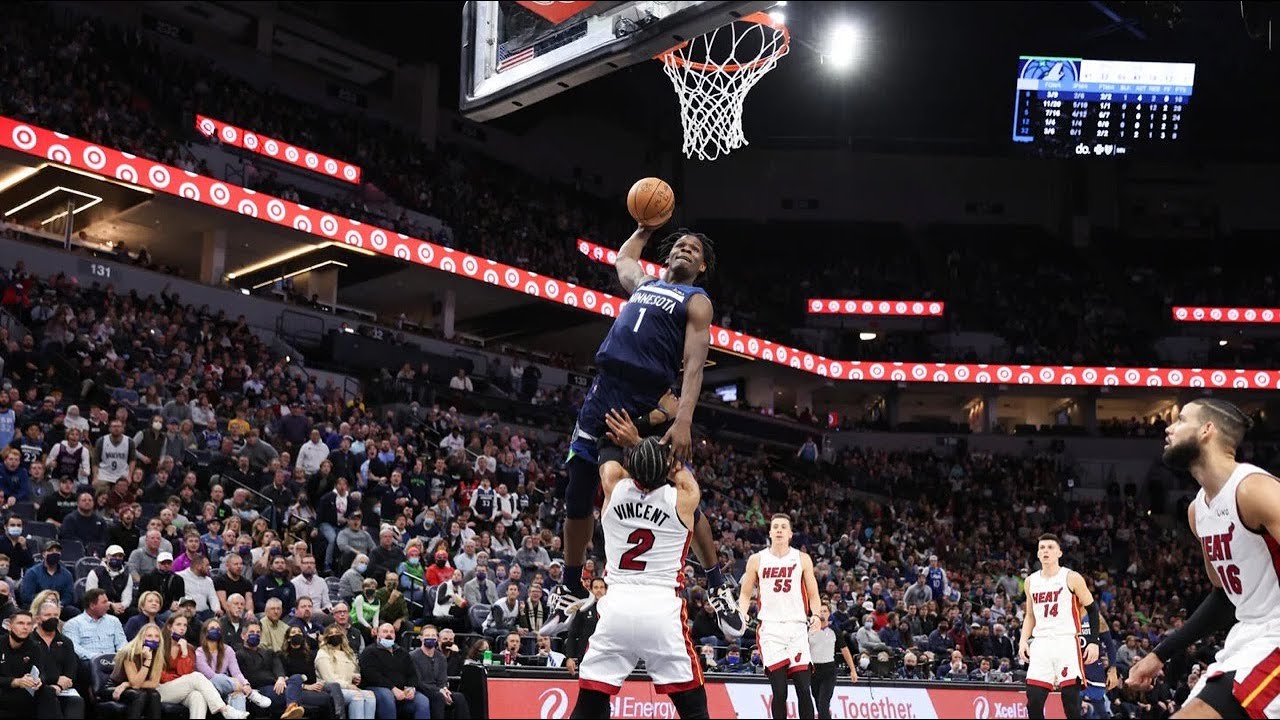 Anthony Edwards Top 5 Dunks in NBA Career - YouTube