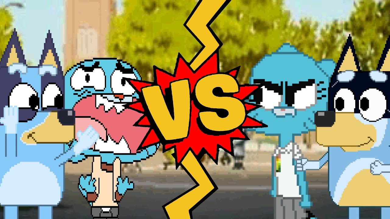 M.U.G.E.N Battles | Gumball/Bluey vs Nicole/Bandit - YouTube