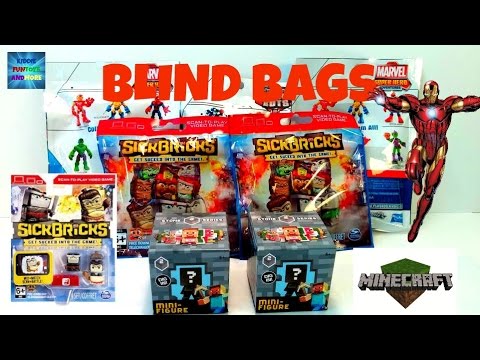 Blind Bag Opening Minecraft Season 2, Sick Bricks, Marvel Superhero ...