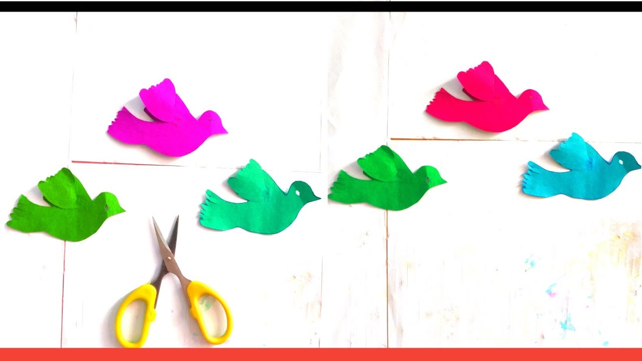 3D Bird with Papar || Bird making from paper || bird shape cutting from ...