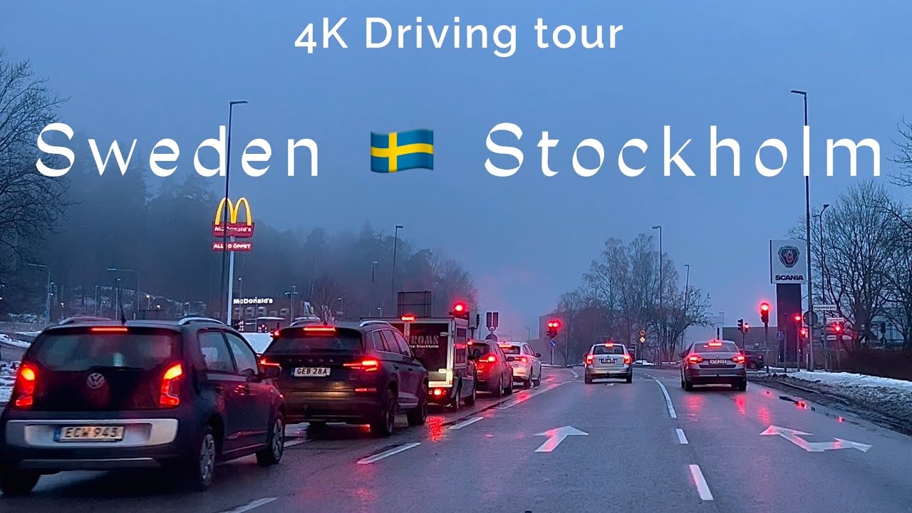 Driving tour in Stockholm | 4k driving in Sweden | Foggy weather - YouTube