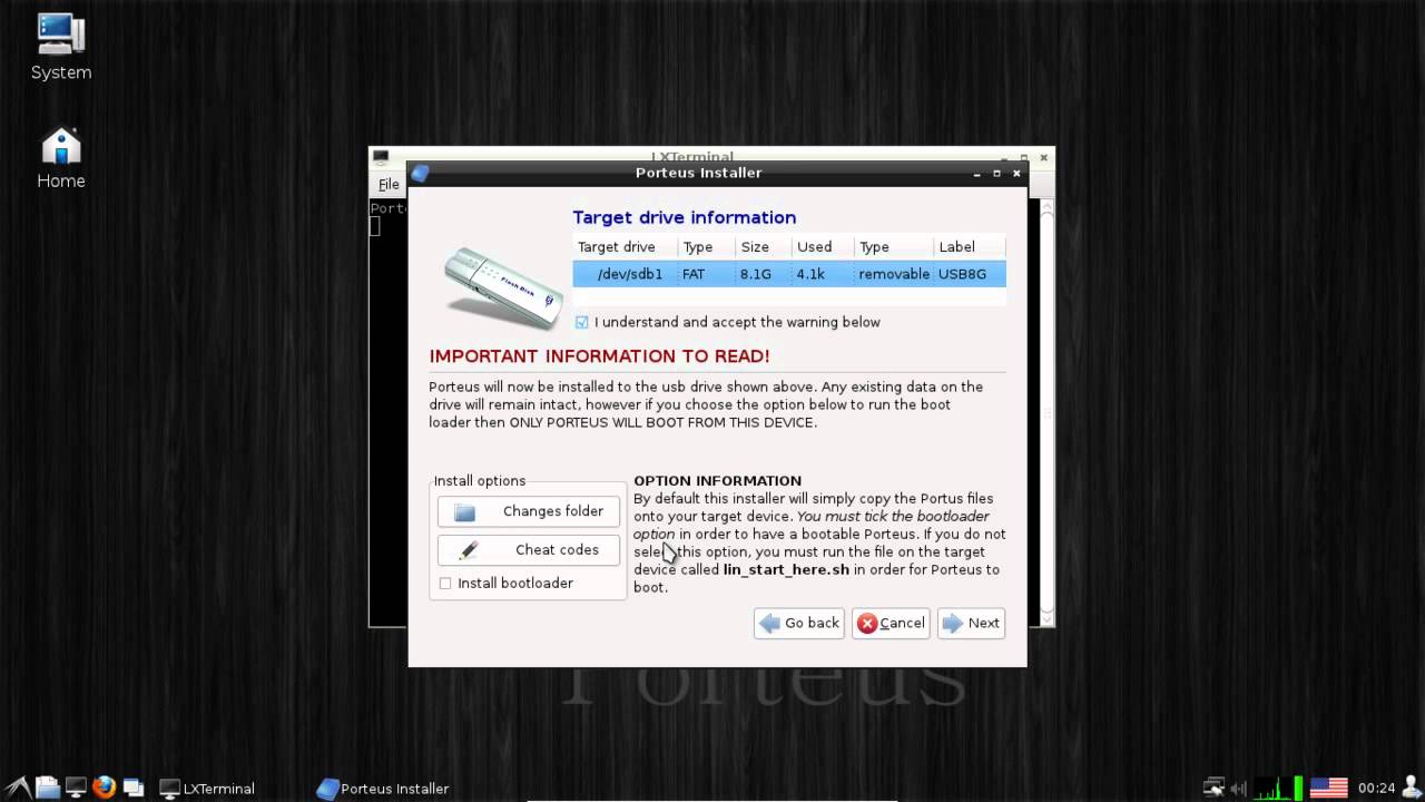 Install Porteus to usb using Porteus installer - YouTube