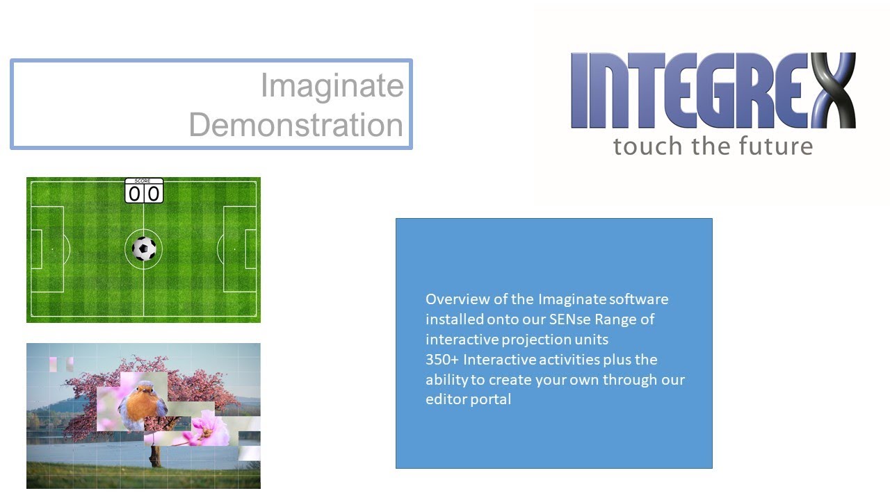 Overview of the Imaginate software installed onto the SENse Range of ...