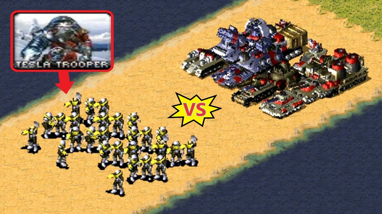 Tesla Troopers vs Tanks - Same Cost - Red Alert 2 - YouTube