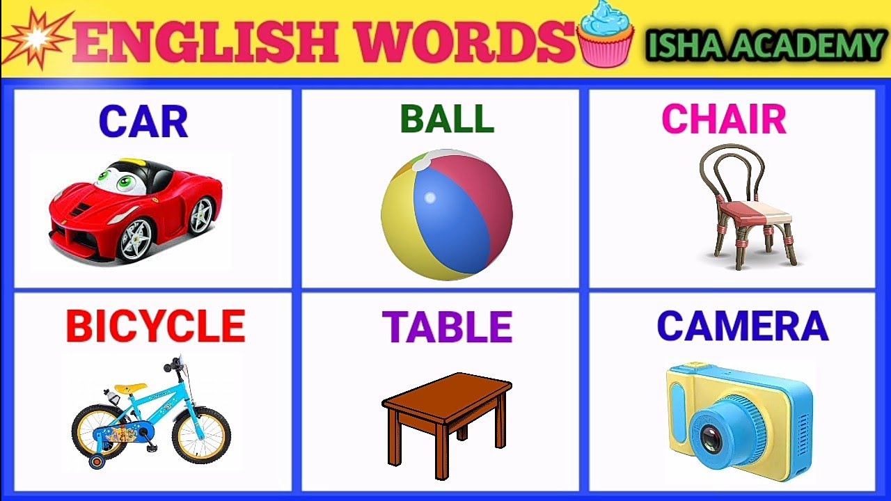 English vocabulary-some daily use words-flashcards for kids - YouTube
