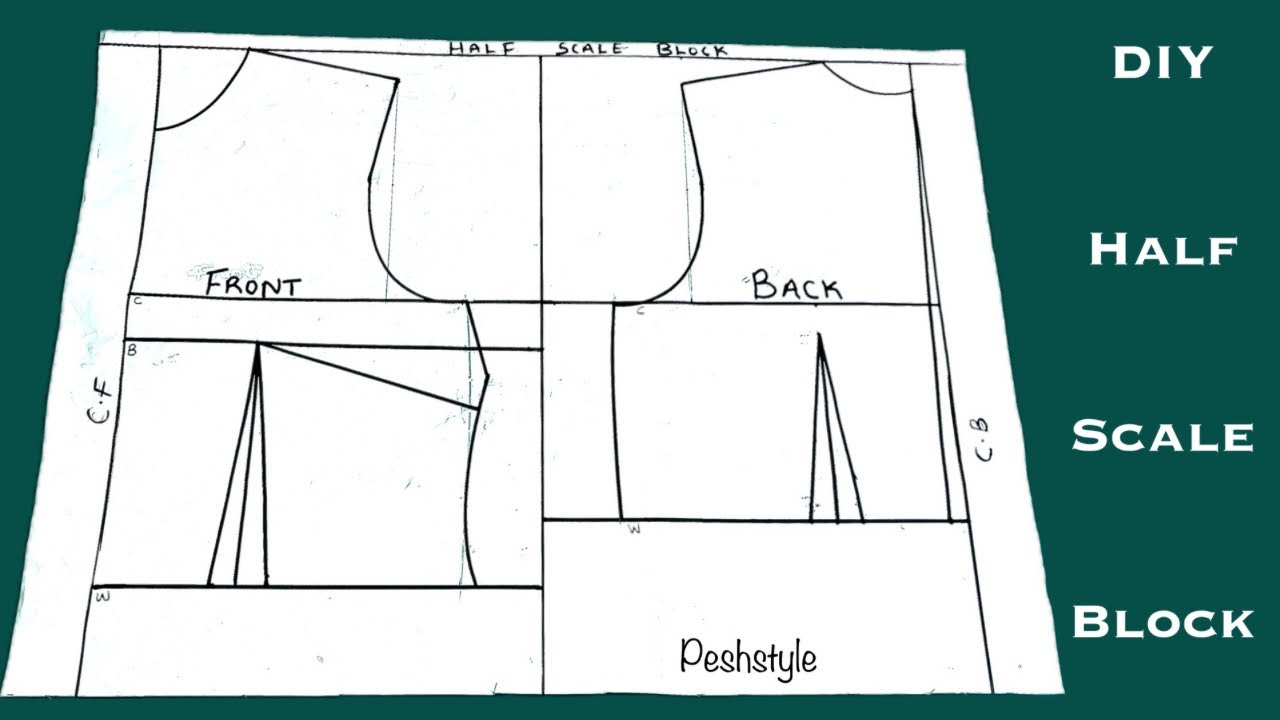 HALF SCALE BLOCK DETAILED VIDEO ON HOW TO DRAFT A HALF SCALE BLOCK ...